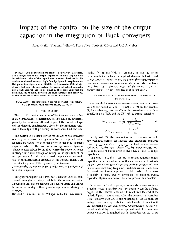 (PDF) Impact of the control on the size of the output capacitor in the ...