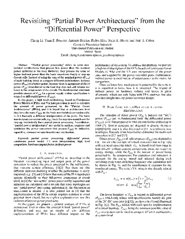 (PDF) Revisiting "Partial Power Architectures" from the "Differential Power" Perspective