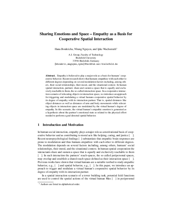 (PDF) Empathy-Driven Cooperative Spatial Interaction