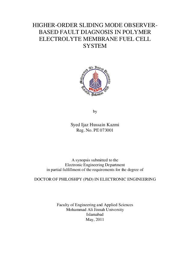 (PDF) Higher-Order Sliding Mode Observer- Based Fault Diagnosis in Polymer Electrolyte Membrane ...