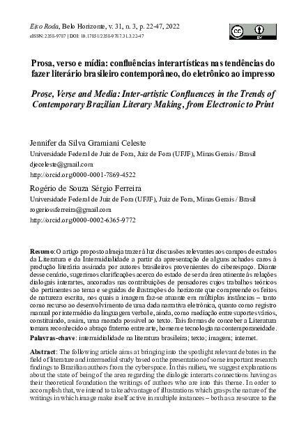 (PDF) Prosa, verso e mídia: confluências interartísticas nas tendências do fazer literário ...