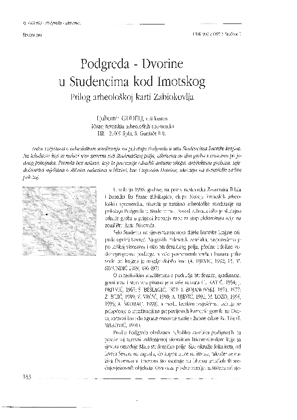 (PDF) Podgreda -Dvorine u Studencima kod Imotskog Prilog arheološkoj ...
