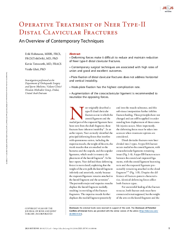 (PDF) Operative Treatment of Neer Type-II Distal Clavicular Fractures