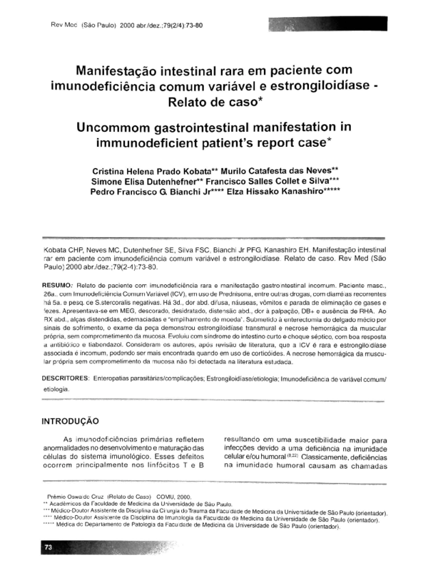 (PDF) Manifestação intestinal rara em paciente com imunodeficiência ...