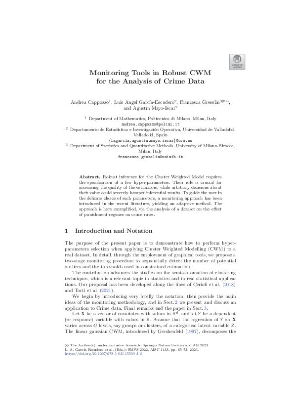 (PDF) Monitoring Tools in Robust CWM for the Analysis of Crime Data