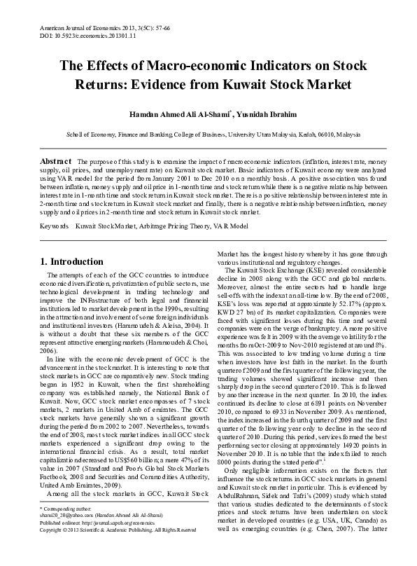 (PDF) The Effects of Macro-economic Indicators on Stock Returns ...