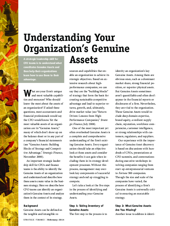 (PDF) Understanding your organization's genuine assets