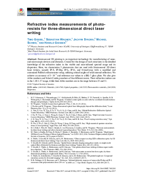 (PDF) Refractive-index measurements of photoresist and antireflective ...