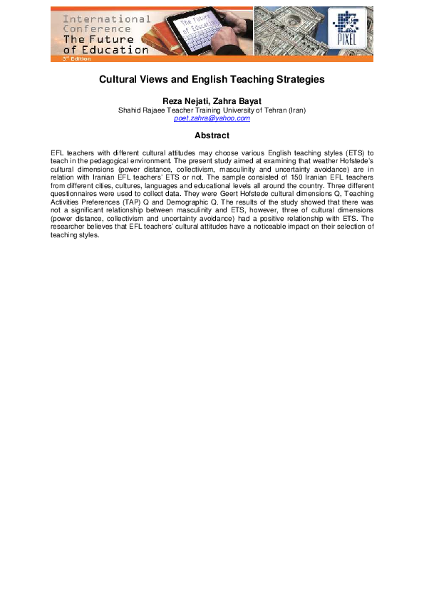 (PDF) Cultural Views and English Teaching Strategies
