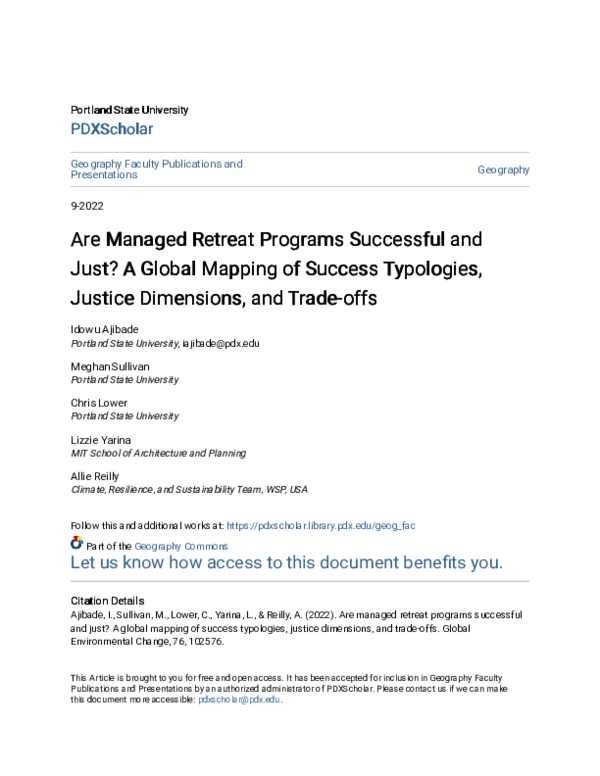 (PDF) Are managed retreat programs successful and just? A global ...