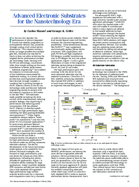 (PDF) Advanced Electronic Substrates for the Nanotechnology Era