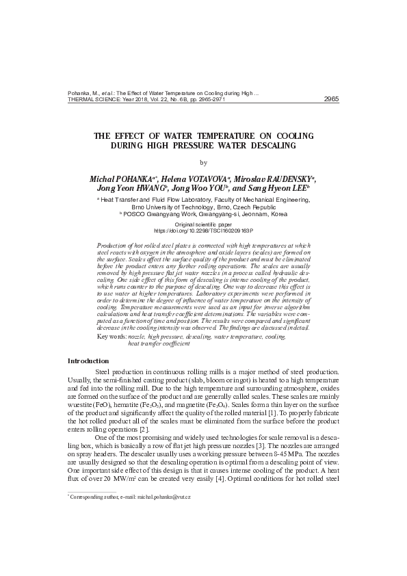 (PDF) The effect of water temperature on cooling during high pressure ...