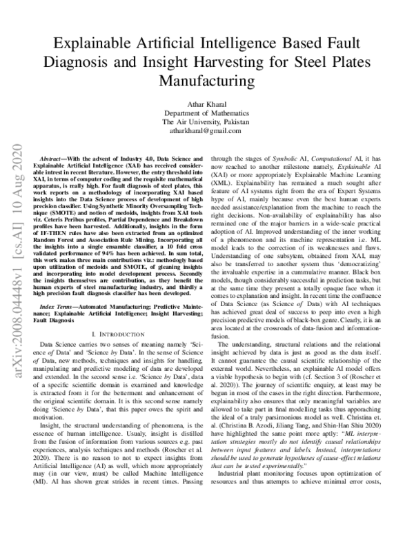 (PDF) Explainable Artificial Intelligence Based Fault Diagnosis and ...