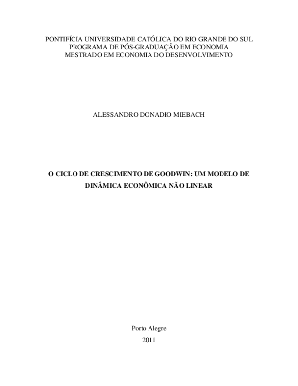 (PDF) O Ciclo De Crescimento De Goodwin: Um Modelo De Dinâmica ...