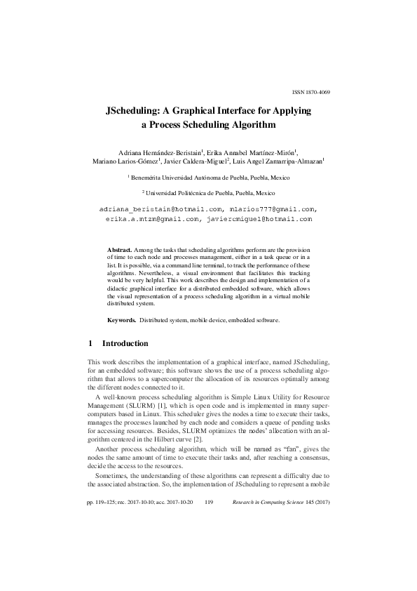 (PDF) JScheduling: A Graphical Interface for Applying a Process Scheduling Algorithm