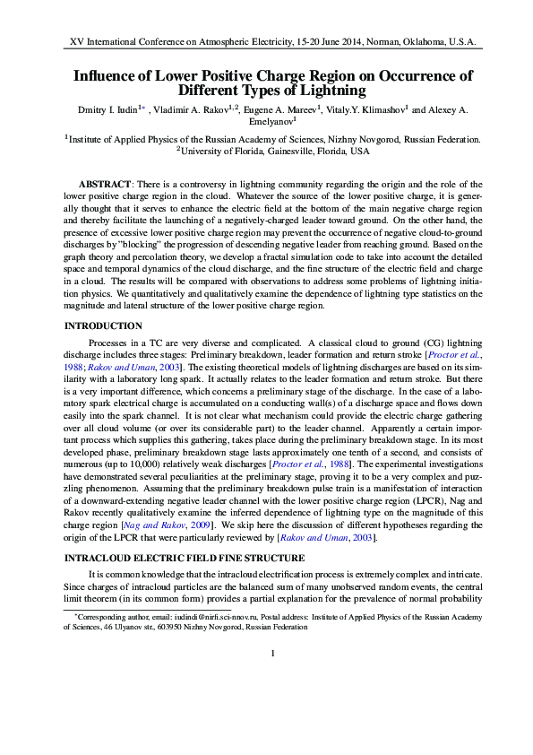 (PDF) Influence of Lower Positive Charge Region on Occurrence of ...