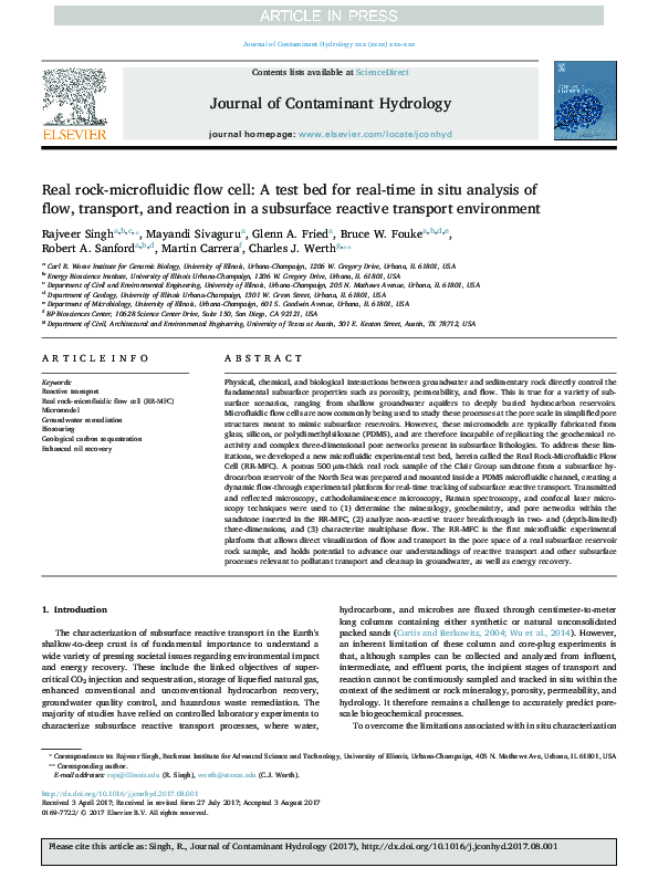 (PDF) Real rock-microfluidic flow cell: A test bed for real-time in ...