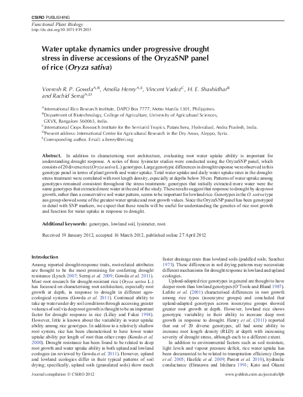 (PDF) Water uptake dynamics under progressive drought stress in diverse accessions of the ...