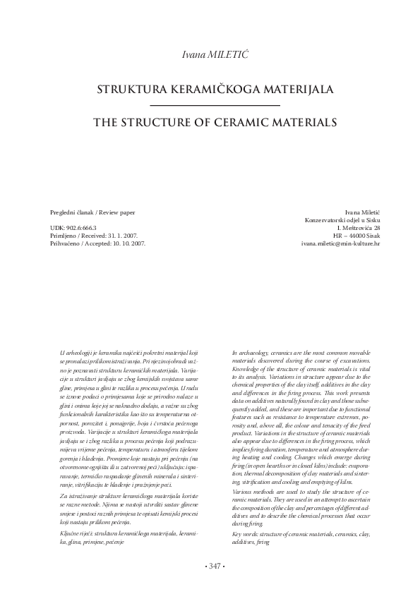 (PDF) The Structure of Ceramic Materials