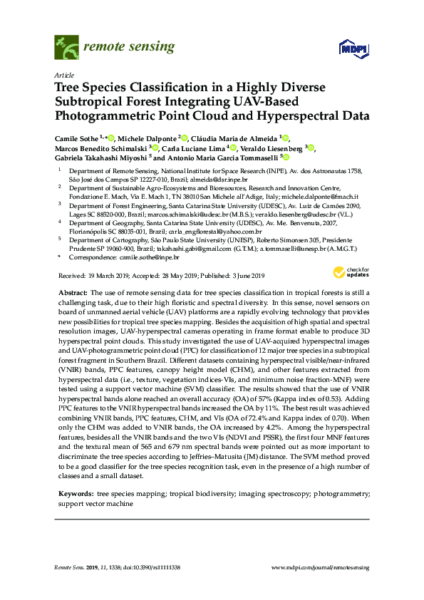 (PDF) Tree Species Classification in a Highly Diverse Subtropical Forest Integrating UAV-Based ...