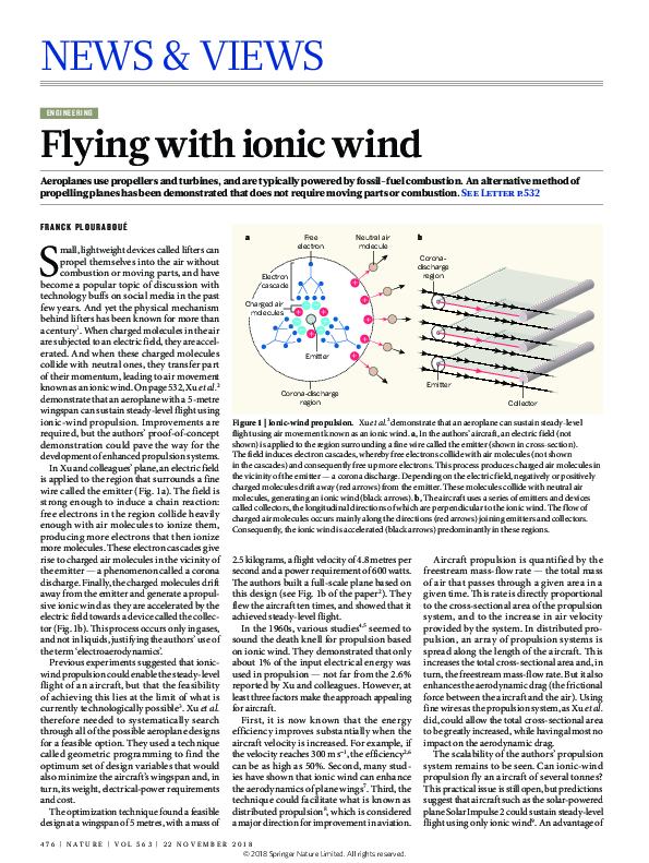(PDF) Flying with ionic wind