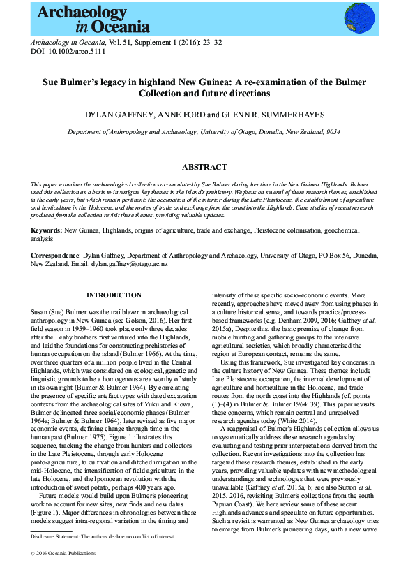 (PDF) Sue Bulmer's legacy in highland New Guinea: A re‐examination of ...