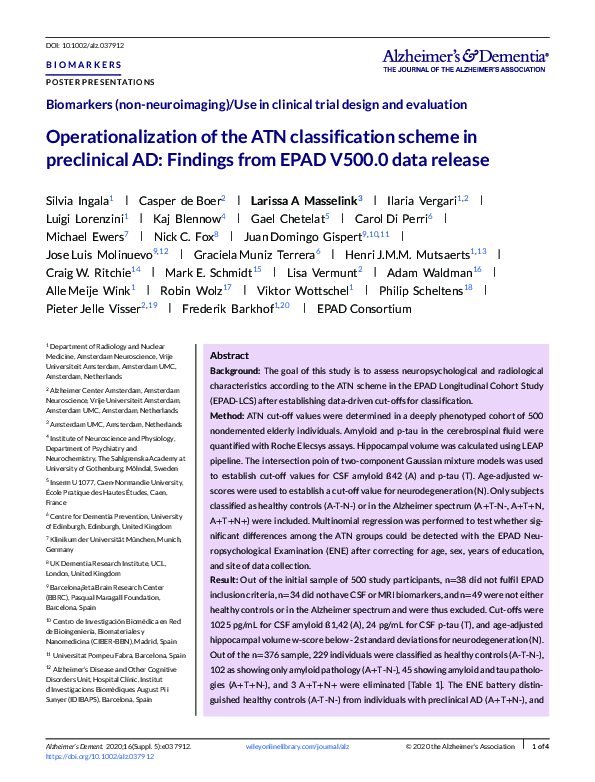(PDF) Operationalization of the ATN classification scheme in ...