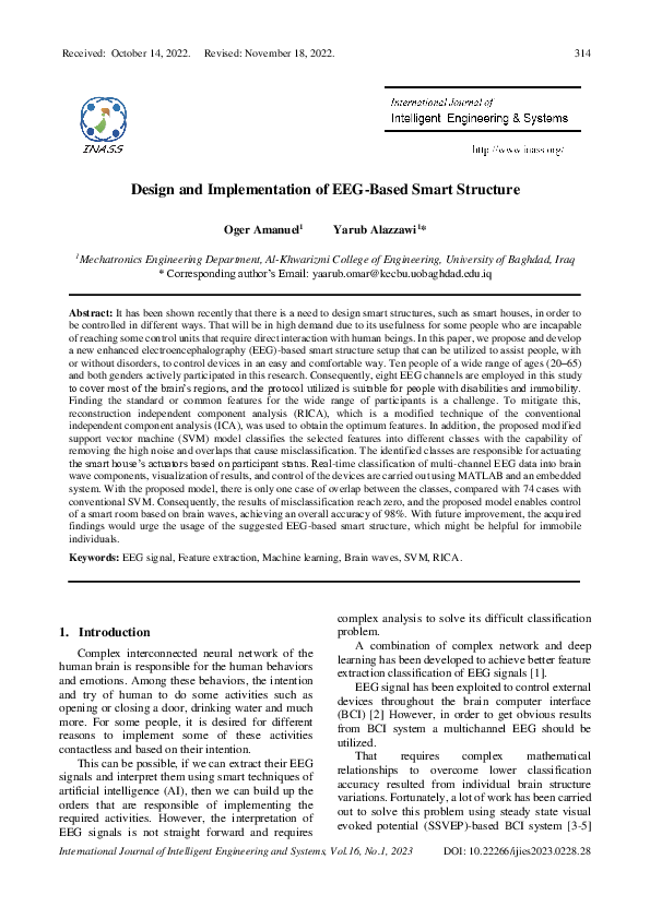 (PDF) Design and Implementation of EEG-Based Smart Structure