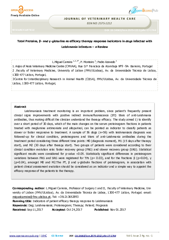 (PDF) Total Proteins, β- and γ-globulins as efficacy therapy response ...