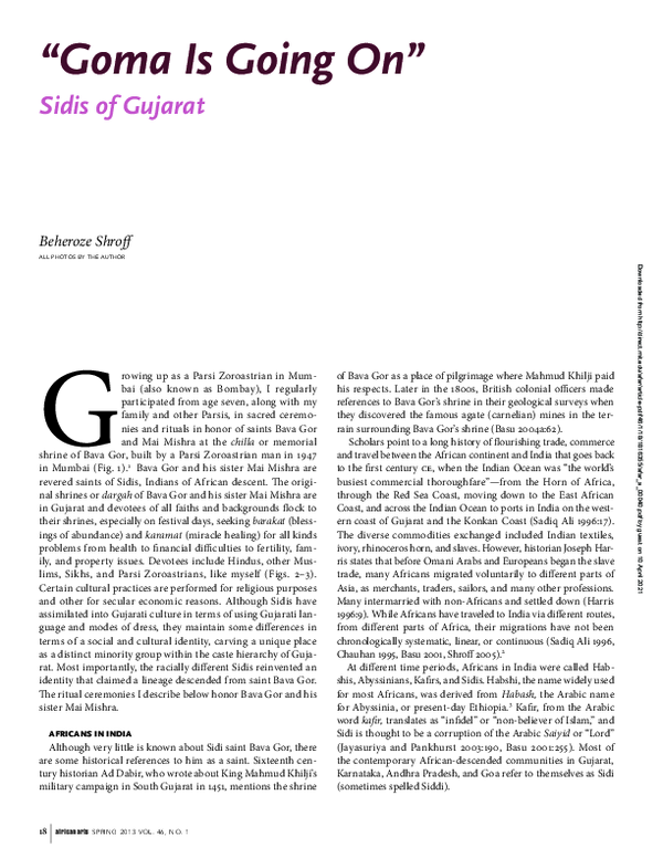 (PDF) “Goma Is Going On”: Sidis of Gujarat