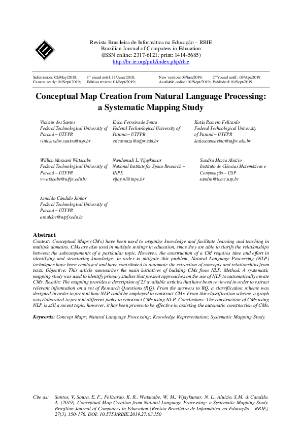 (PDF) Conceptual Map Creation from Natural Language Processing: a ...