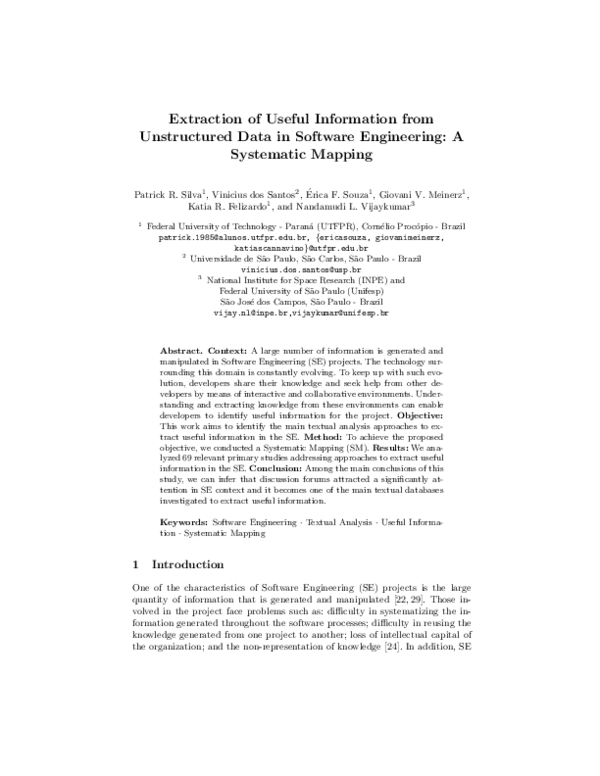 (PDF) Extraction of Useful Information from Unstructured Data in ...