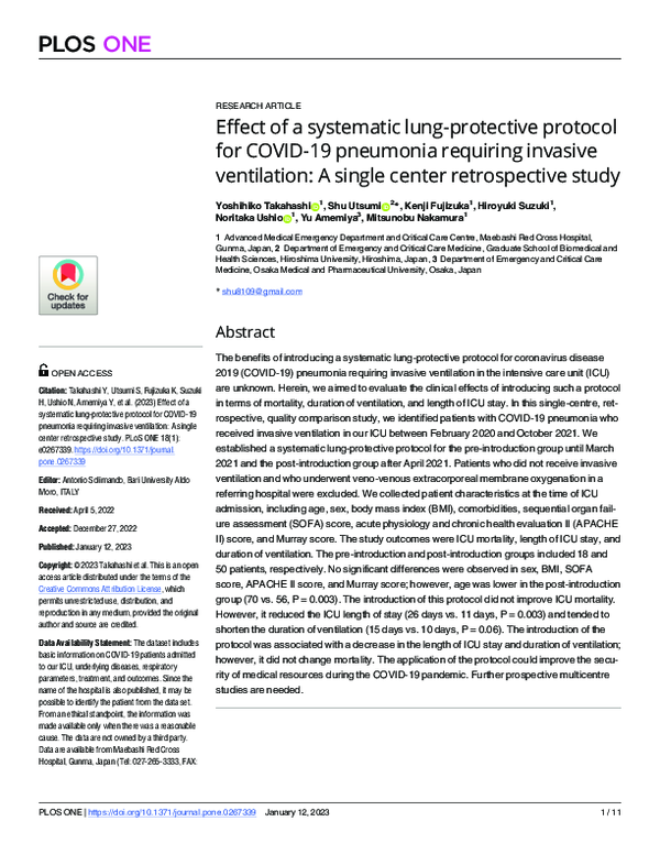 (PDF) Effect of a systematic lung-protective protocol for COVID-19 ...