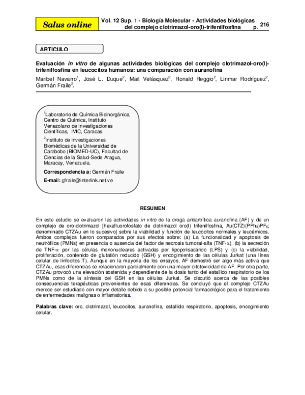 (PDF) Evaluación in vitro de algunas actividades biológicas del ...
