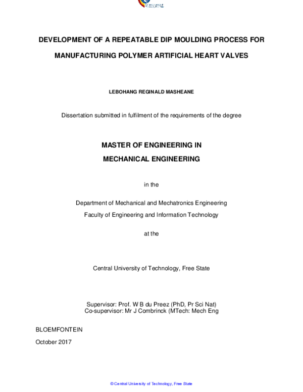 (PDF) Development of a Repeatable Dip Moulding Process for ...