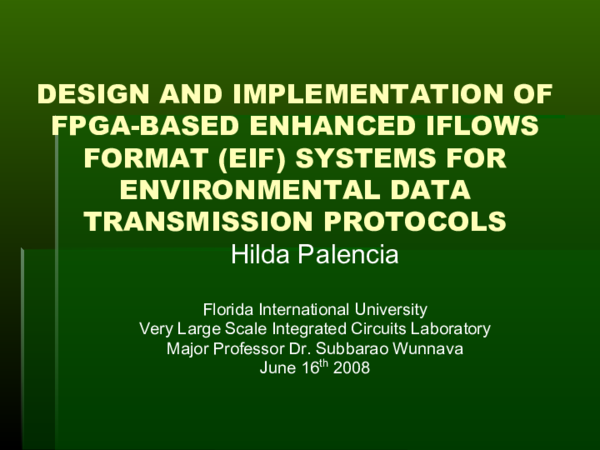 (PDF) DESIGN AND IMPLEMENTATION OF FPGA-BASED ENHANCED IFLOWS FORMAT (EIF) SYSTEMS FOR ...