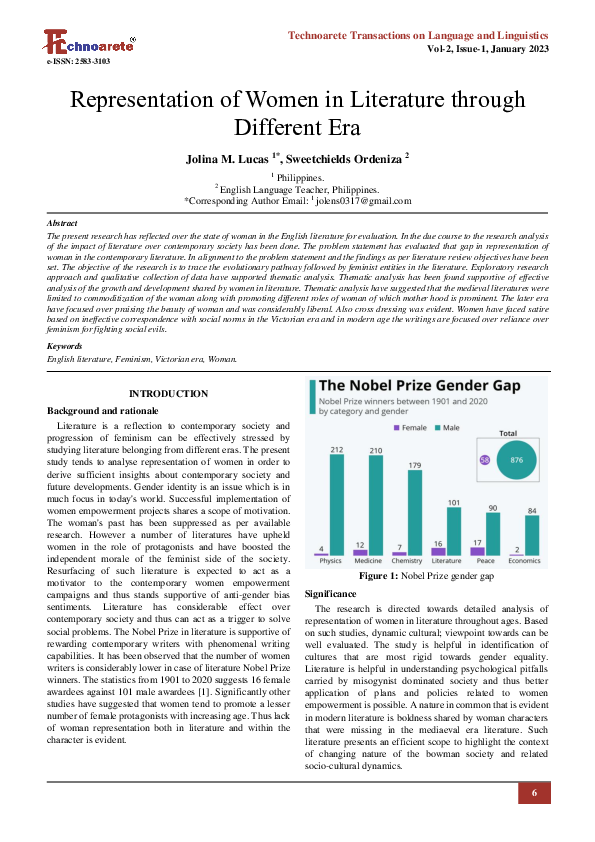 (PDF) Representation of Women in Literature through Different Era