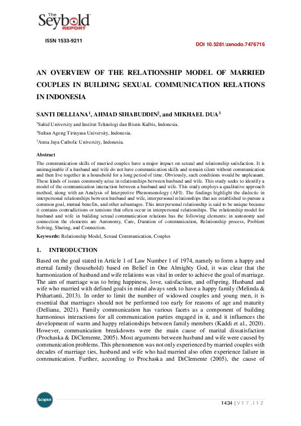 (PDF) An Overview of the Relationship Model of Married Couples in ...