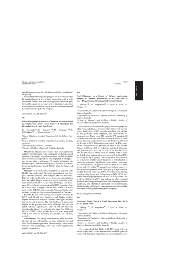 (PDF) Echocardiographic Predictors of Survival to Bidirectional ...