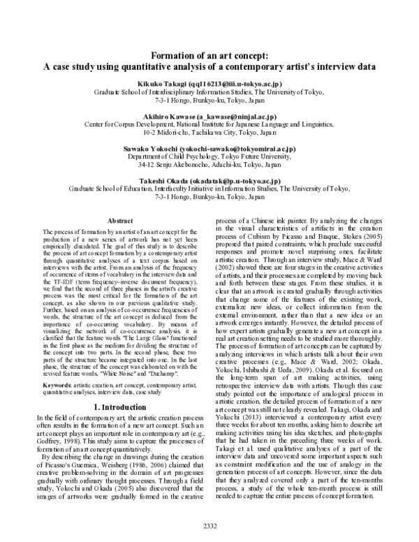 (PDF) Formation of an art concept: A case study using quantitative ...