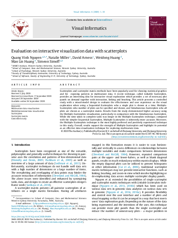 (PDF) Evaluation on interactive visualization data with scatterplots