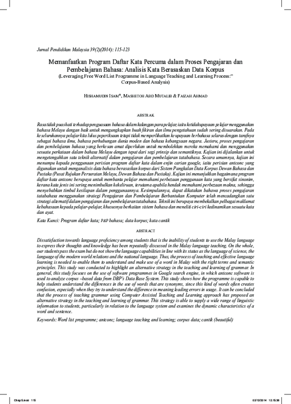 (PDF) Memanfaatkan program daftar kata percuma dalam proses pengajaran ...