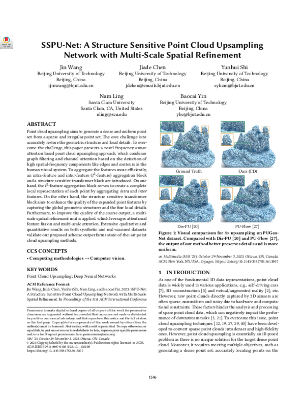 (PDF) SSPU-Net: A Structure Sensitive Point Cloud Upsampling Network with Multi-Scale Spatial ...