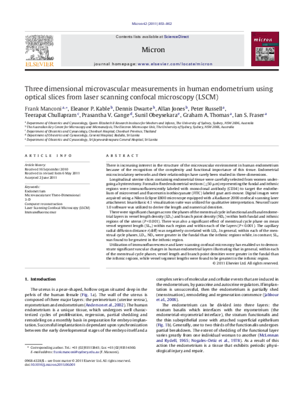 (PDF) Three dimensional microvascular measurements in human endometrium using optical slices ...