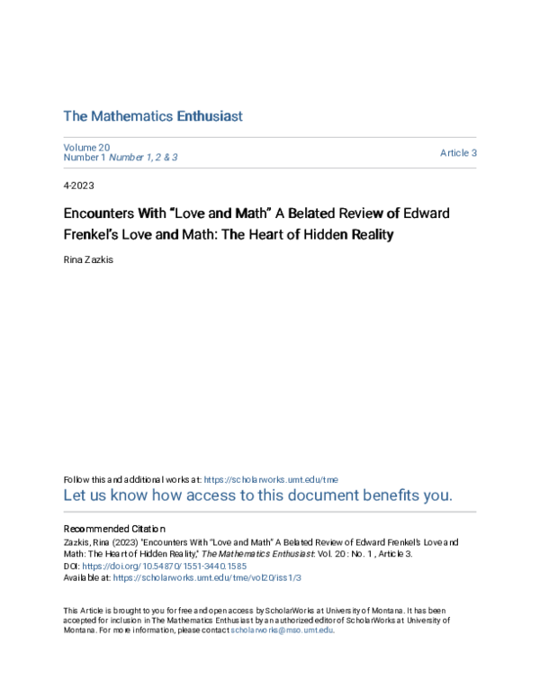 La Matematica Dell'amore Libro Love And Math: The Heart Of Hidden ...