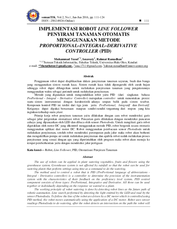 (PDF) Implementasi Robot Line Follower Penyiram Tanaman Otomatis ...