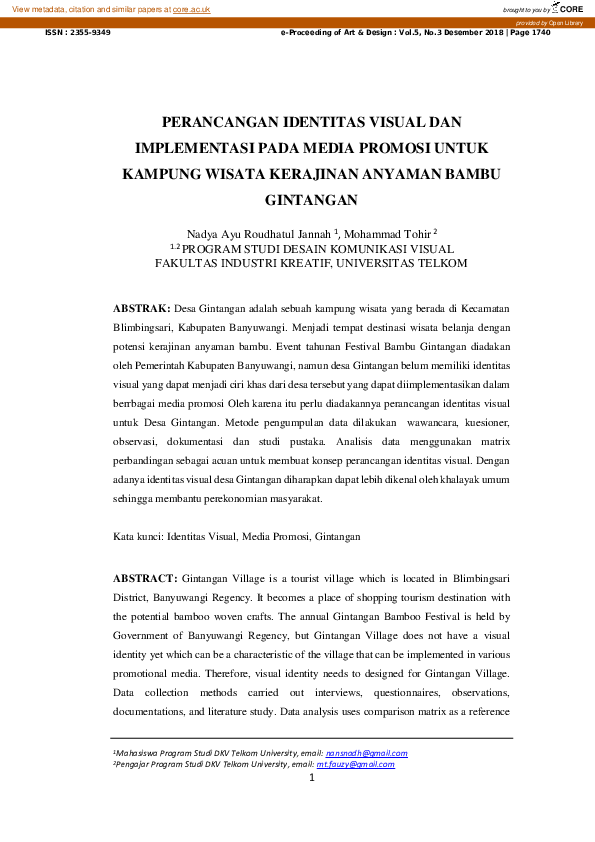 (PDF) Perancangan Identitas Visual Dan Implementasi Pada Media Promosi ...