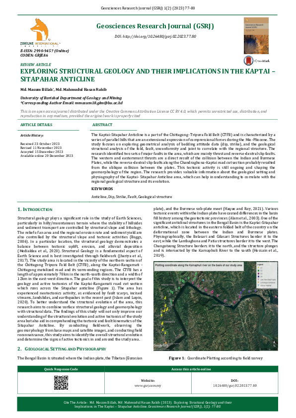 (PDF) Geosciences Research Journal (GSRJ