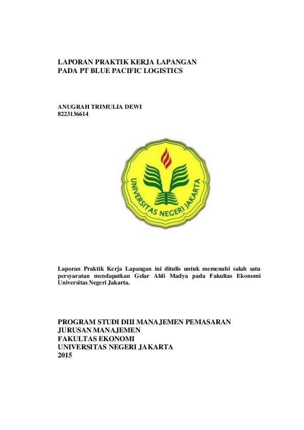 (PDF) Laporan Praktik Kerja Lapangan Pada PT Blue Pacific Logistics