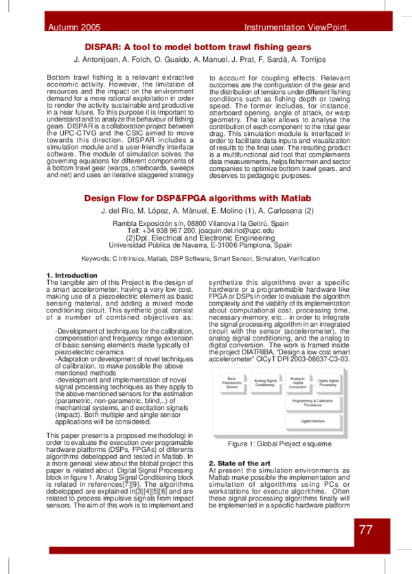 (PDF) Design flow for DSP&FPGA algorithms with Matlab